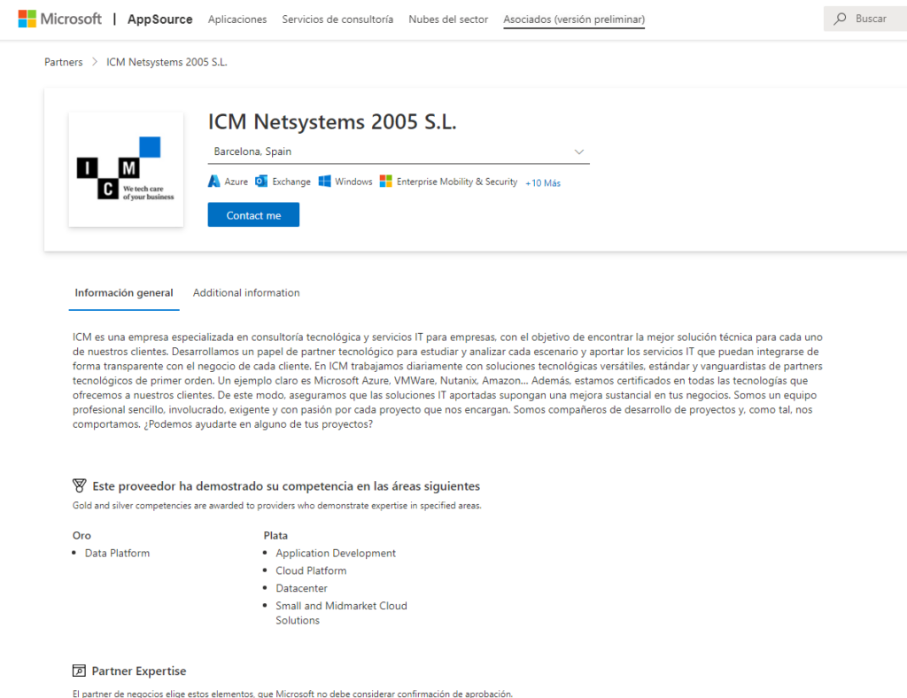 Nuestras competencias de Microsoft - ICM